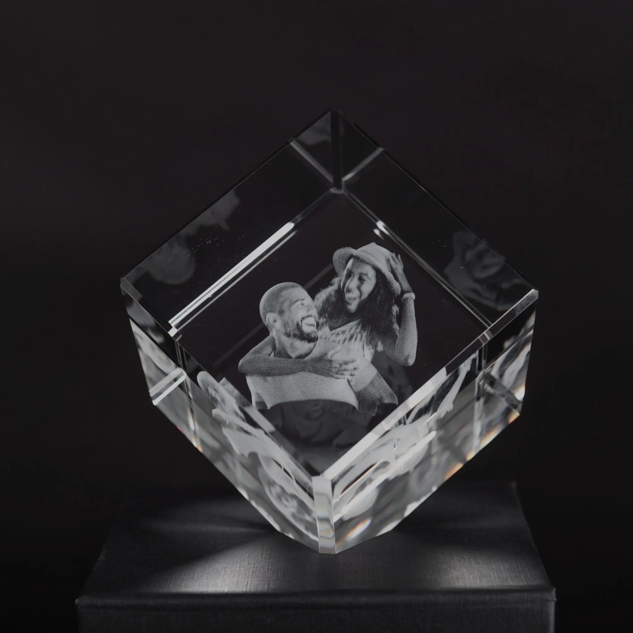 Unique 3D Crystal Photo Cube - Diamond Shape - Forever-Always UK